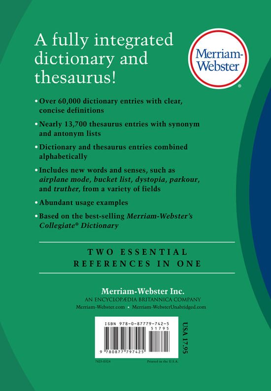 Merriam-Webster's Dictionary and Thesaurus – Merriam-Webster Shop