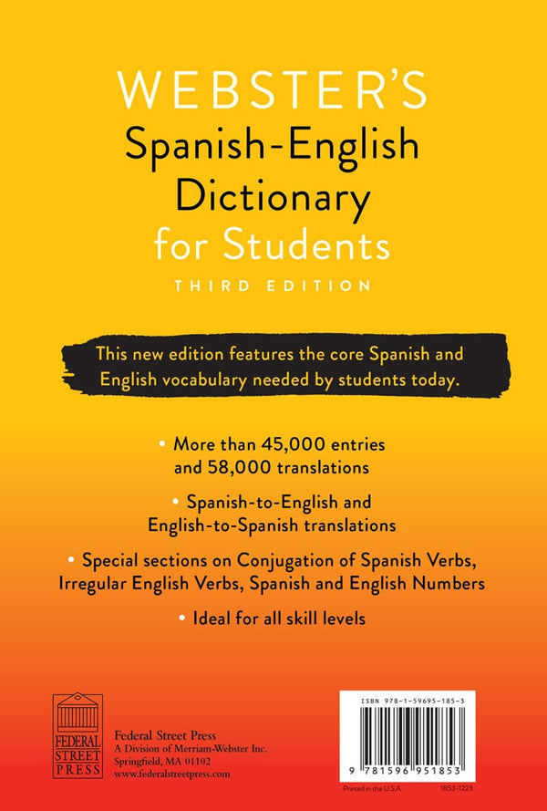 Webster's Spanish-English Dictionary for Students, Third Edition ...